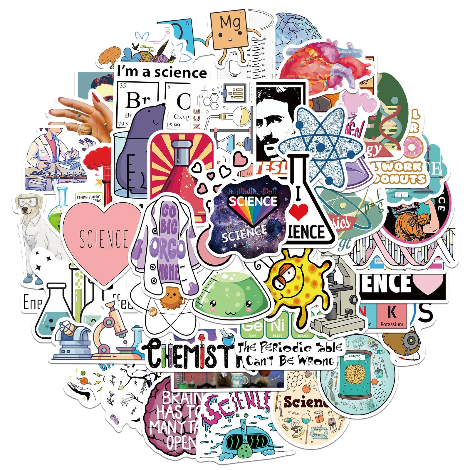 50PCS-Chemistry-Stickers-Scientists-Funny-Sticker-to-DIY-Laptop ...