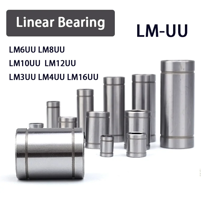 4/10pc LM6UU LM8UU LM10UU LM12UU LM3UU LM4UU LM16UU Long Type 8mm ...