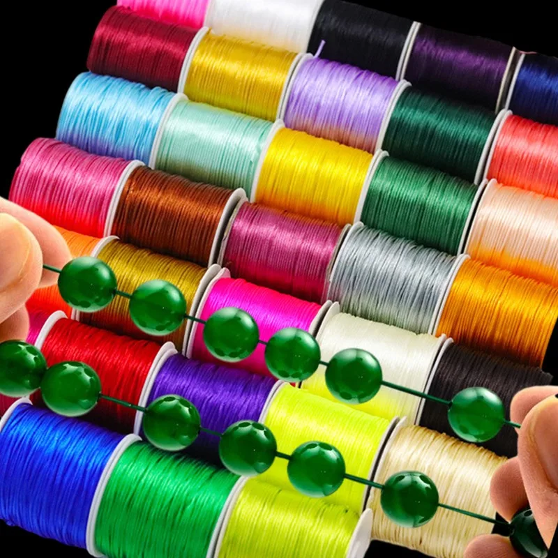 1mm/roll Crystal Beading Cord Colorful High Elastic DIY Bracelets ...