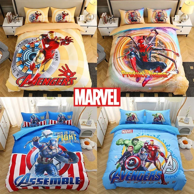 Marvel-Avengers-Bedding-Set-3-4pcs-Iron-Man-Spider-Man-Bed-Sheet ...