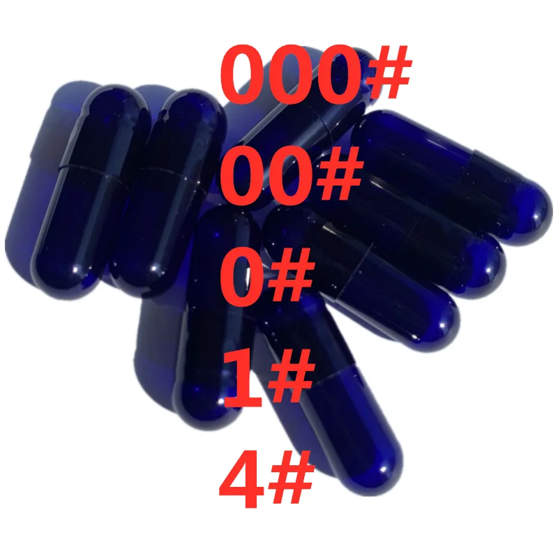 1000PCS Standard Size 000/00/0/1/4Empty Capsules Empty Gelatin Clear ...