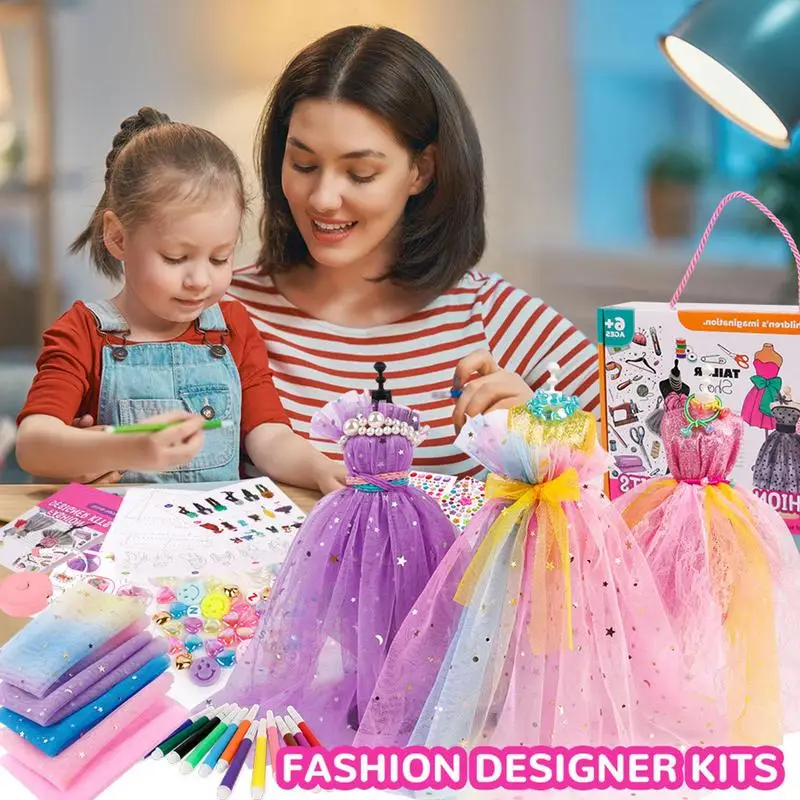 DIY-Fashion-Designer-Kits-Kids-Dress-Design-Craft-Making-Kit-Exquisite ...