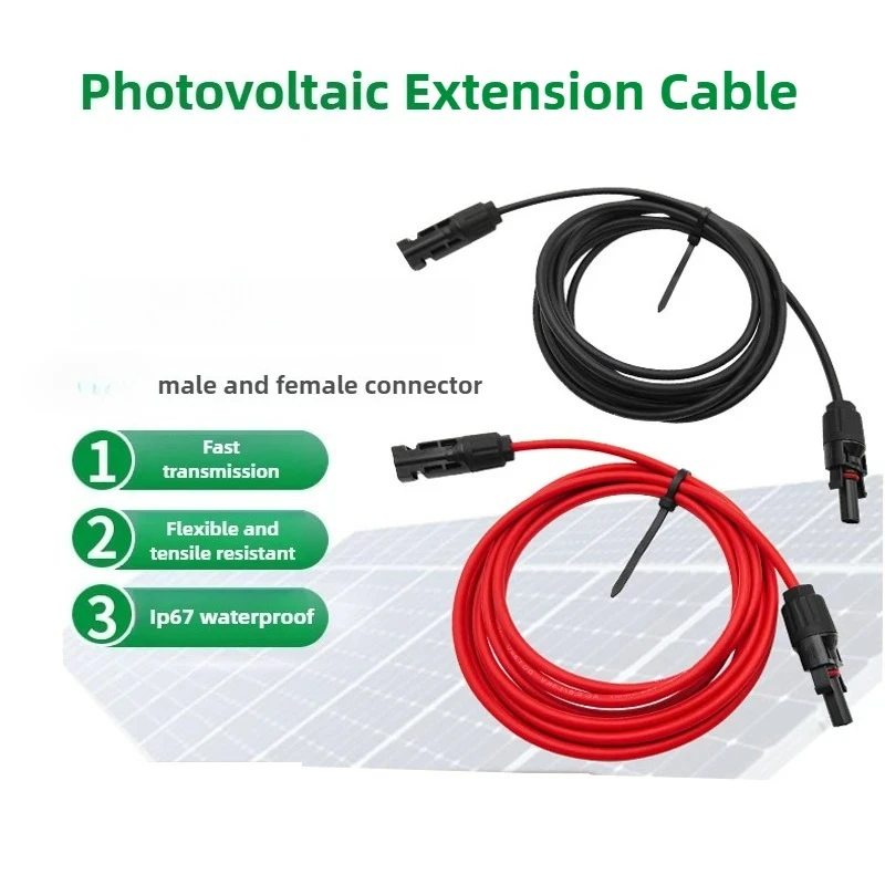 1m-5m 4mm2 Photovoltaic Extension Cable with Connection Black and Red ...