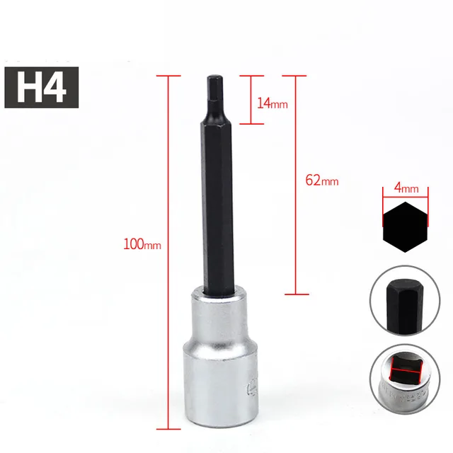 Drive Socket Set Socekt Wrench Socket Adapter 1/2" Hex Head Screwdriver ...