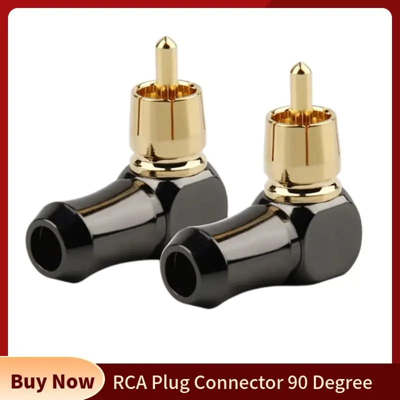 RCA-Connector-Male-L-Type-90-Degree-Right-Angle-Elbow-RCA-Plug-Speaker ...