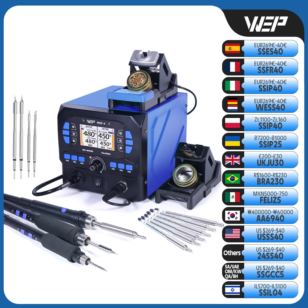 WEP-992D-II-2-In-1-Precision-Hot-Air-Rework-and-Soldering-Station-with ...