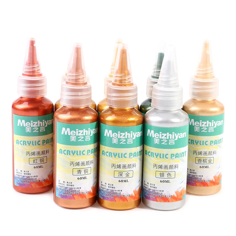 60ml-Acrylic-Paint-Metallic-Resin-Pigments-Gold-Silver-Copper-For-Epoxy ...