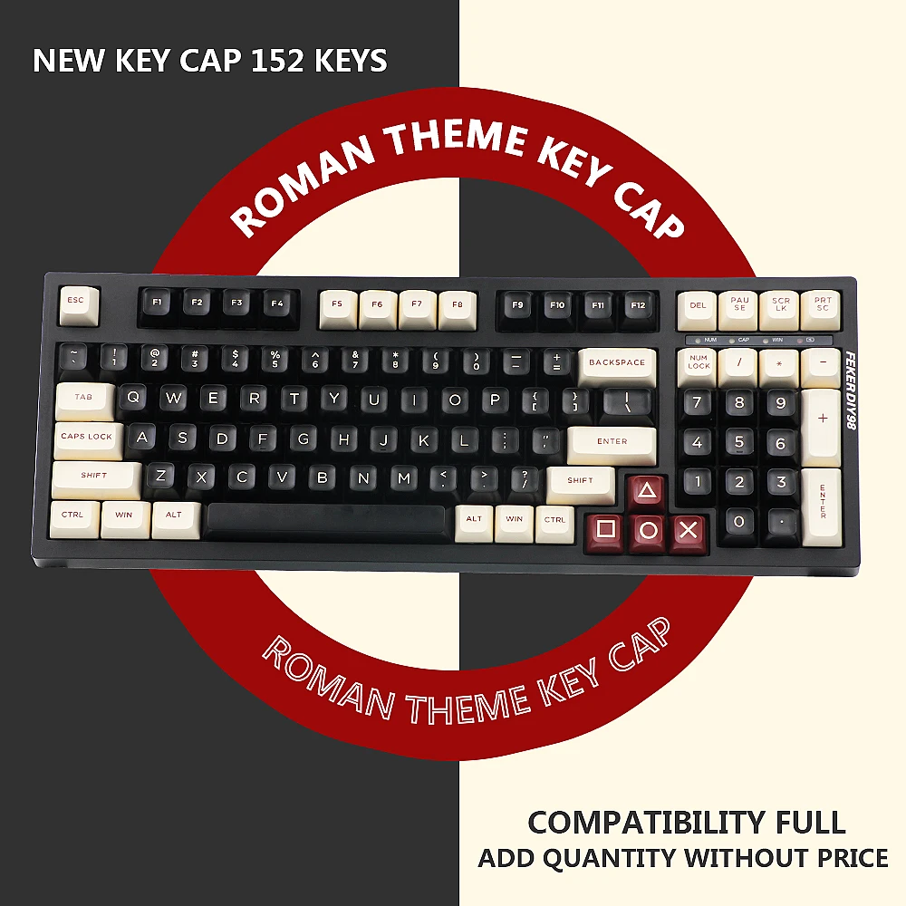 152Keys-PBT-Keycap-Material-ASA-Height-Two-Color-Key-Cap-Suitable-for ...