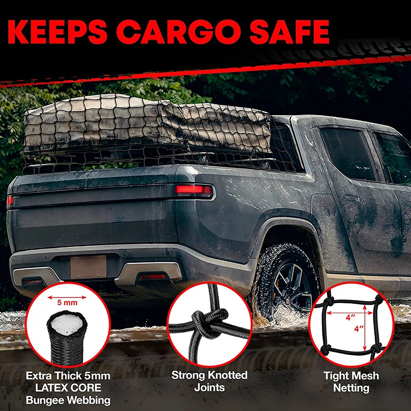 Car Trunk Rooftop Net Latex Elastic Cargo Luggage Storage Bungee Mesh ...