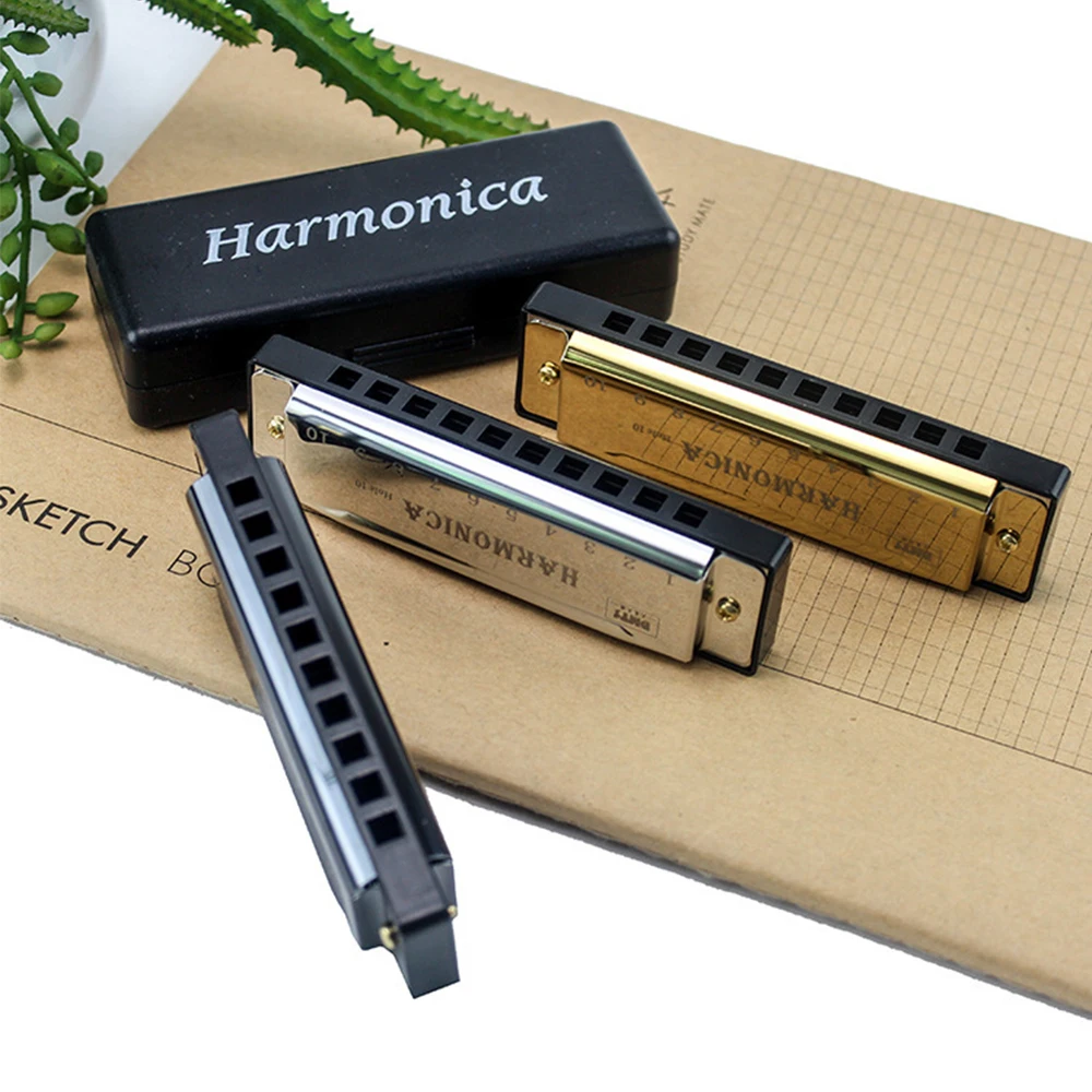 Harmonica-Key-of-C-10-Hole-Diatonic-Harmonica-C-with-Case-for-Beginner ...