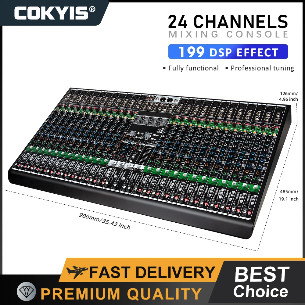 Professional-Audio-Mixer-Console-Studio-DJ-199DSP-24-Channel-Sound ...