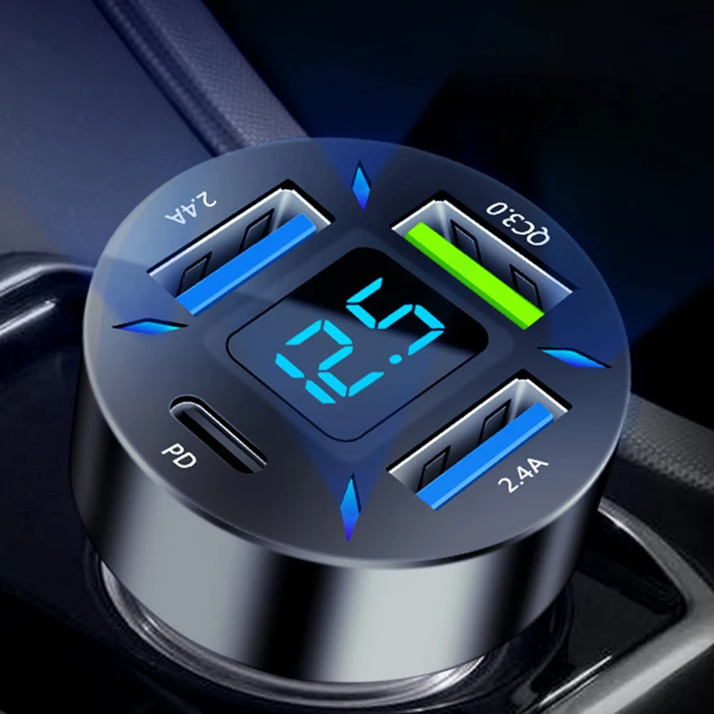4 Ports USB Quick Car Charger Detection High Power Adapter Smart Phone ...