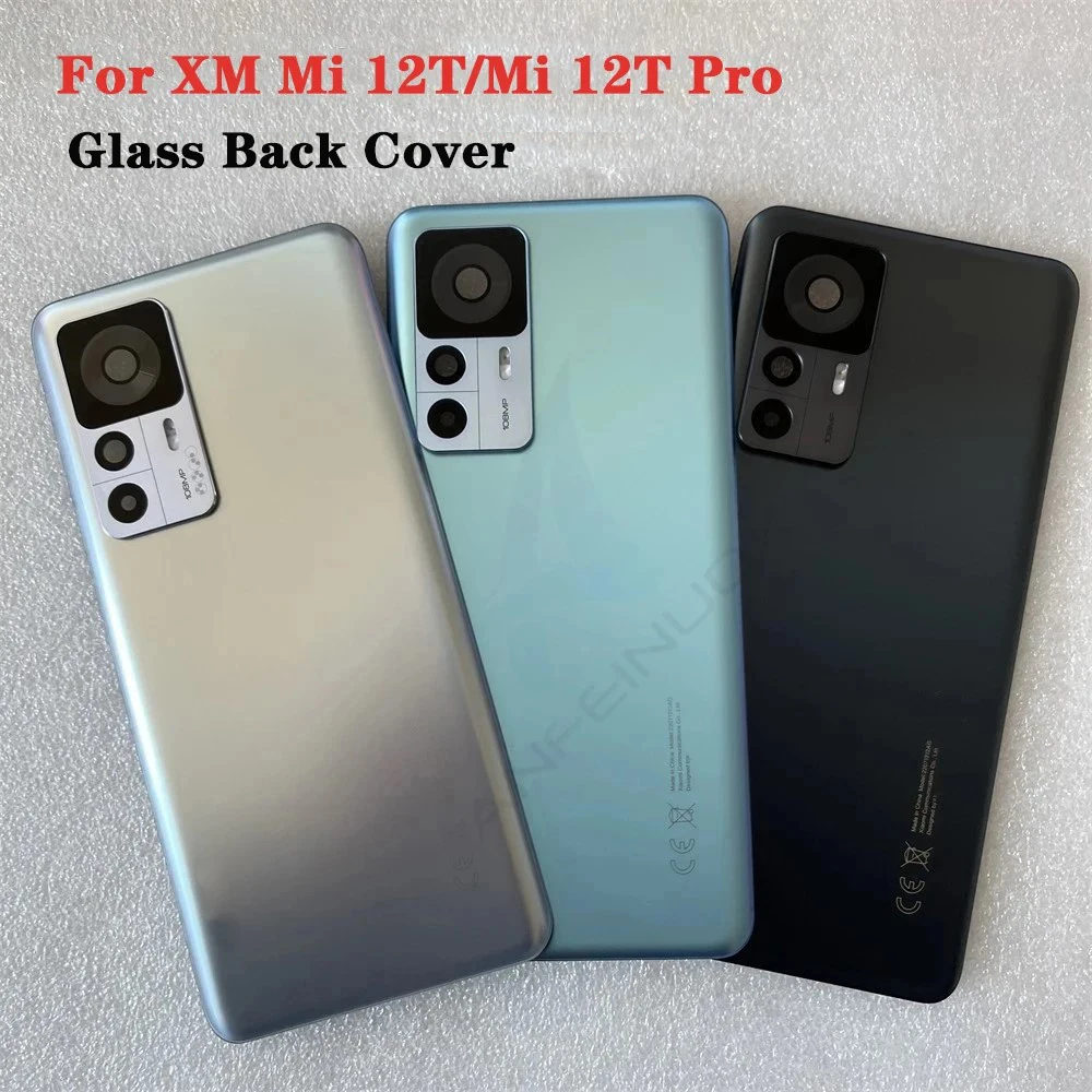 New-For-XM-Mi-12T-Glass-Back-Battery-Cover-For-XM-Mi12T-Pro-Door ...