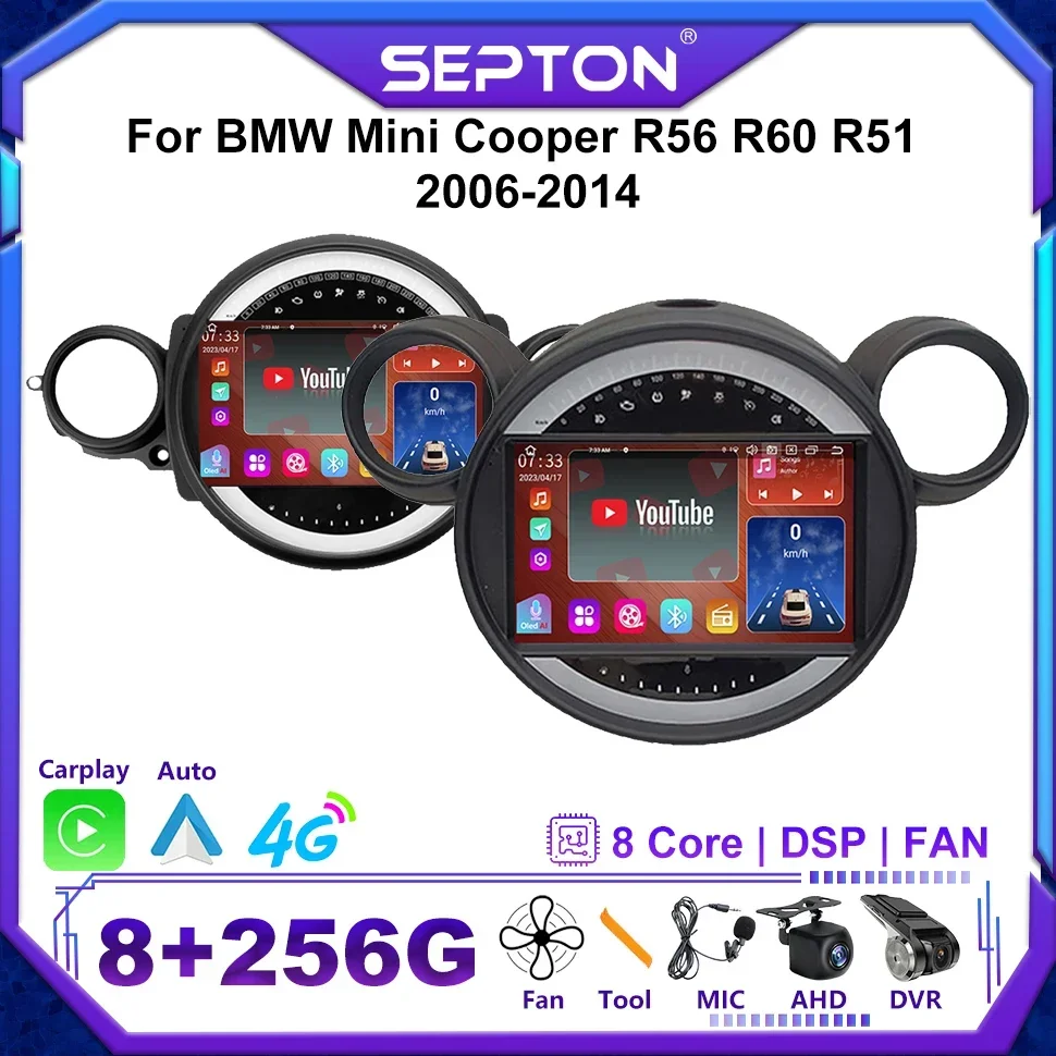 SEPTON-Android12-Car-Radio-for-BMW-Mini-Cooper-R56-R60-R51-2006-2014 ...
