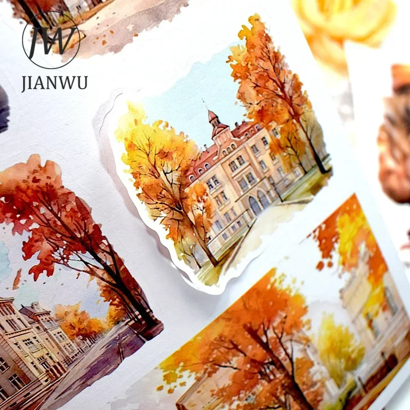 JIANWU 20 Sheets Vintage Character Flower Landscaping Material Decor ...