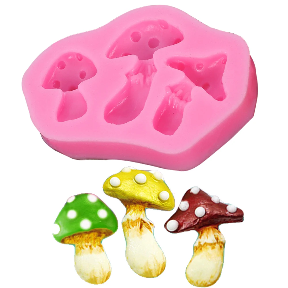 DIY Cartoon Mushroom Silicone Fondant Soap 3D Cake Mold Cupcake Jelly ...
