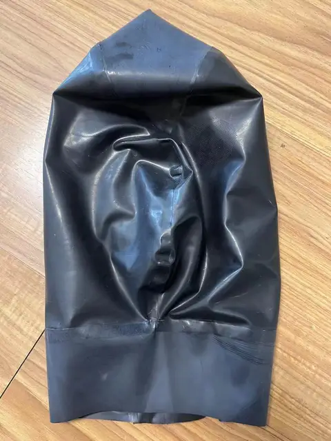 Latex Micro Holes Hoods Handmade Cut Mask V Hood Perforated eyes Clear ...