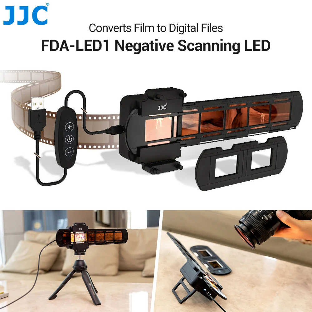 JJC Negative Scan LED Licht 35mm Film Scanner mit Streifen & Rutschen ...
