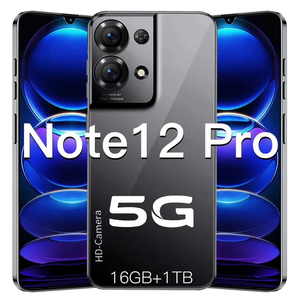 Novo smartphone nota 12 pro 6.8 Polegada android 12 sanpdragon 7 ...
