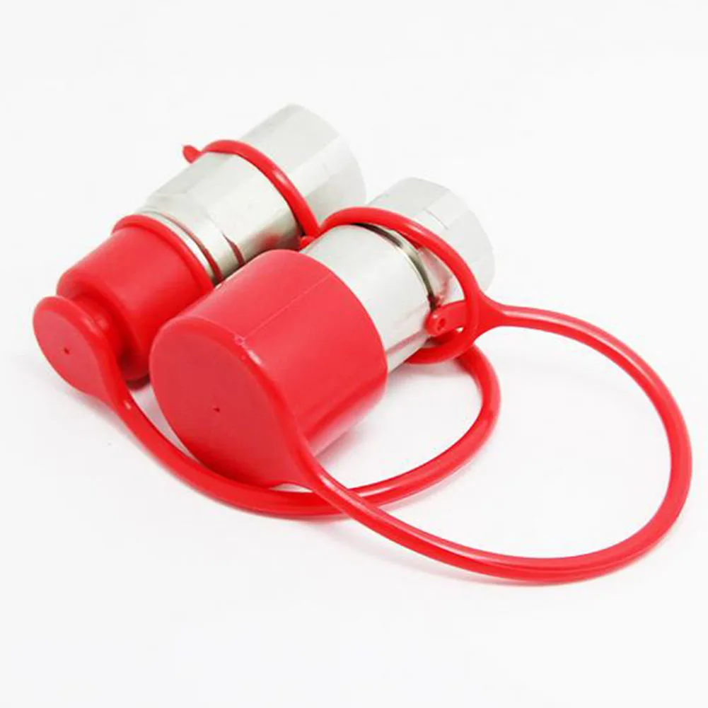 1Set-Hydraulic-Quick-Connector-Dust-Cap-Straight-Through-Quick-Coupler ...