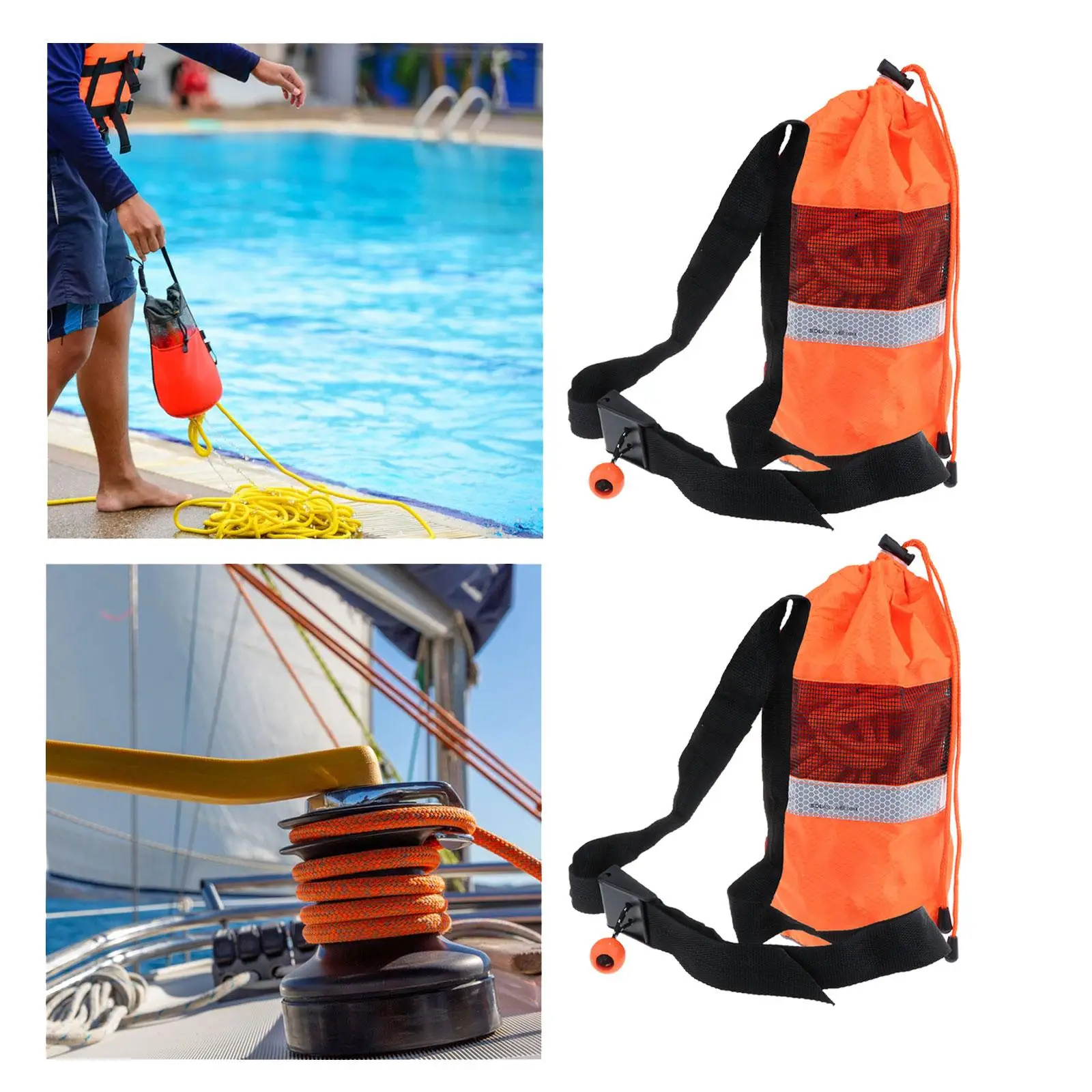 Water Throwable Rope Throw Bag, Water Sports Throw Bag, 8mm Dia Rope ...