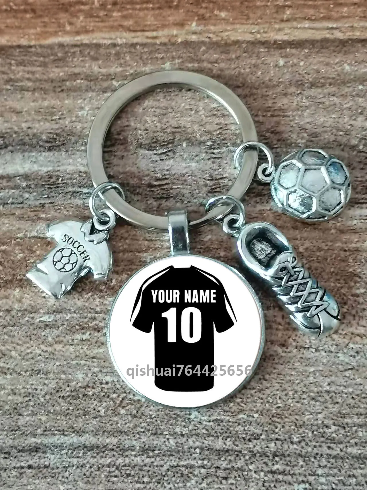 Football Diy Custom Name Keychain Play Football Boy Keychain, Diy ...