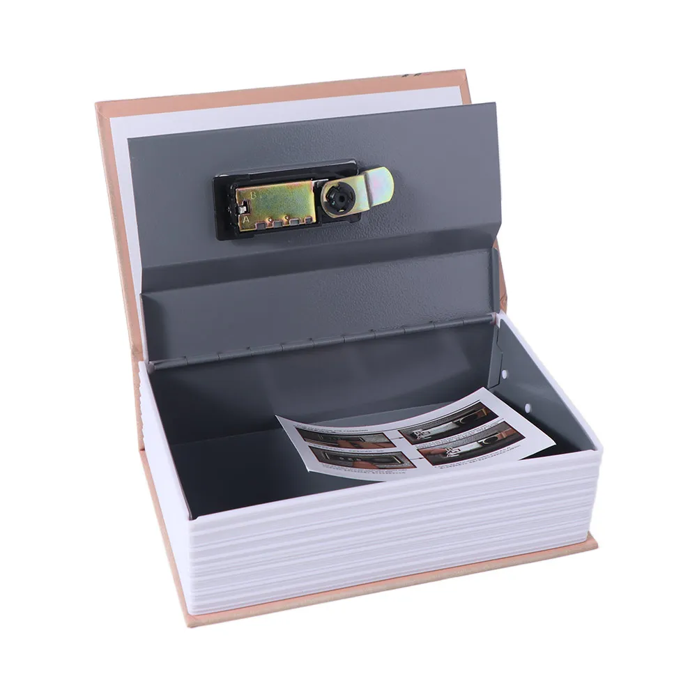 Retro Book Shape Password Security Safe Box Rectangle Analog Dictionary ...