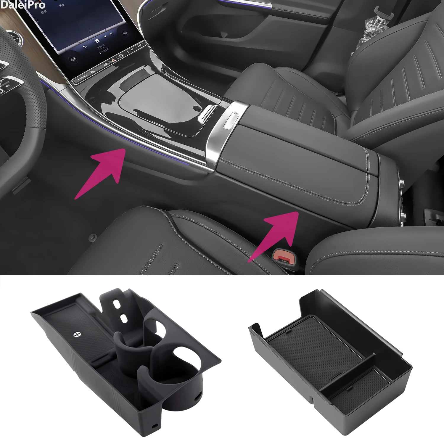For Mercedes-Benz GLC 2023 2024 2025 X254 Armrest Storage Box Silicone ...