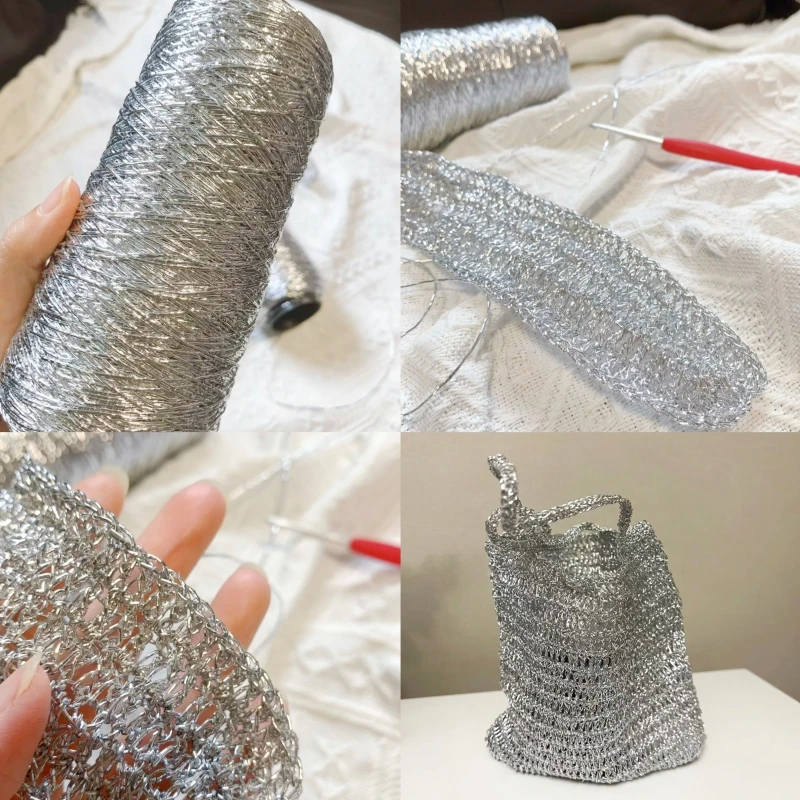 1MM-Silver-Gold-Crochet-Yarn-Sparkling-Metallic-Kniting-Thread-For ...