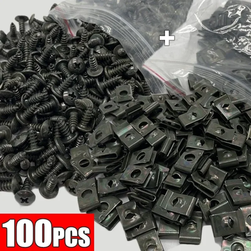 Car-Metal-Screw-Clips-Mixed-Set-U-Type-Fastener-Clip-with-Screw-Anti ...