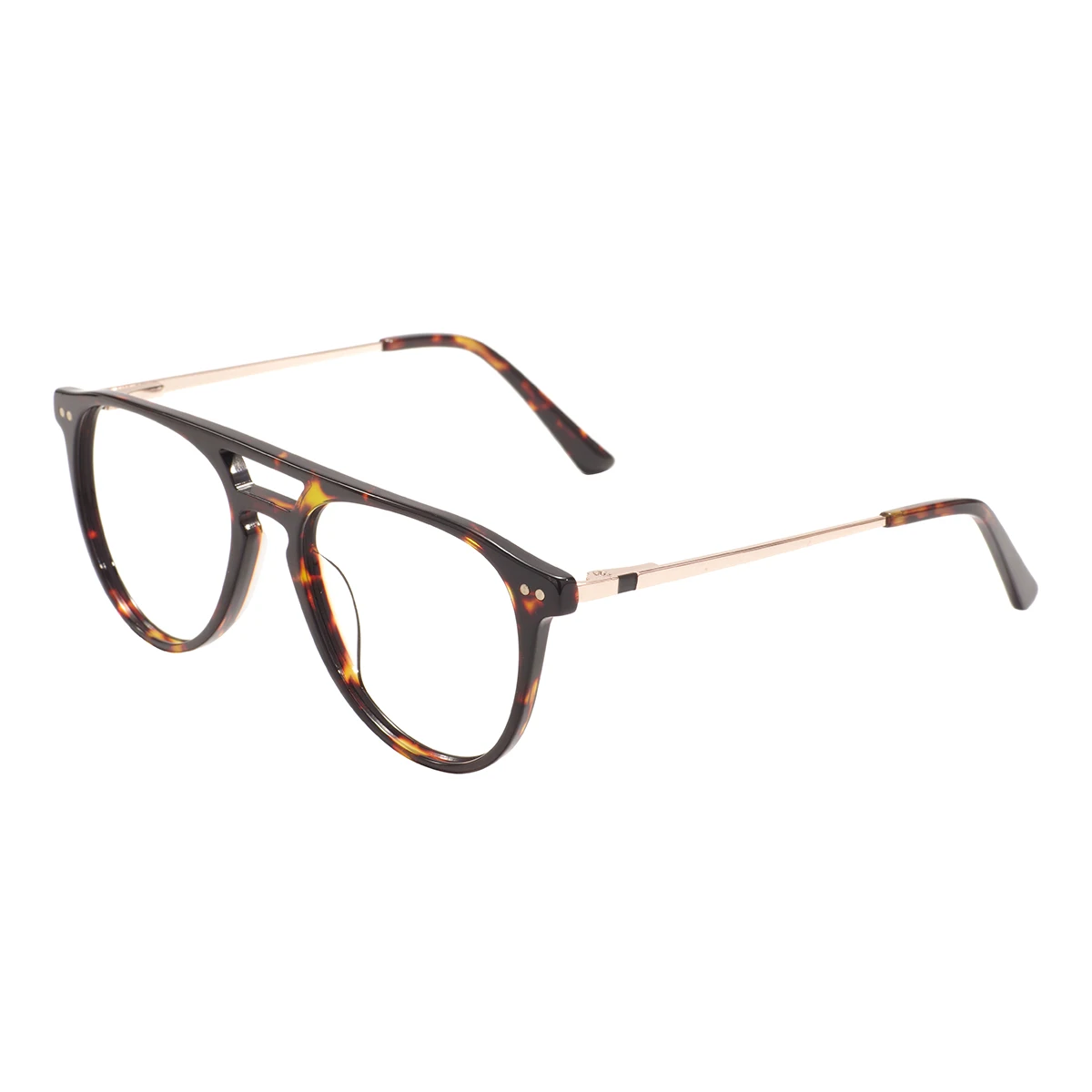Men-And-Women-Acetate-Double-Bridge-Glasses-Frame-With-Spring-Hinge-For ...