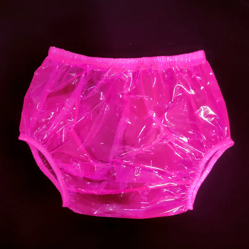 Deep Pink Transparent PVC Underpants Adult Sexy Panties Incontinence ...