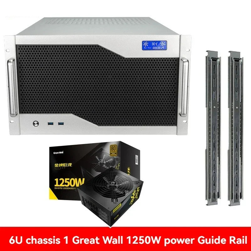 220v Electric 6U Chassis Multiple Graphics Card EATX Dual Motherboard ...
