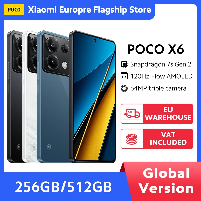 POCO X6 5G Global Version Smartphone Snapdragon 7s Gen 2 6.67 AMOLED ...