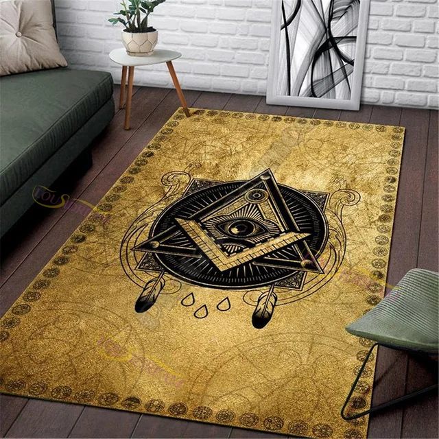 Masonic Carpet Freemason Illuminati Ring Rug Large Carpet All Seeing ...