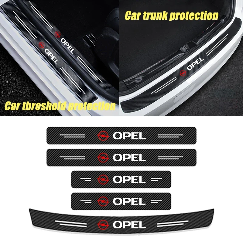 Carbon fiber anti-scratch stickers for car thresholds For Opel insignia ...