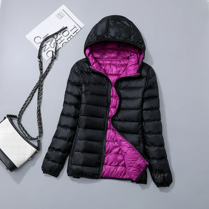 Woman-Down-Jacket-With-Hooded-Puffer-Ultra-Light-Down-Jacket-Woman ...
