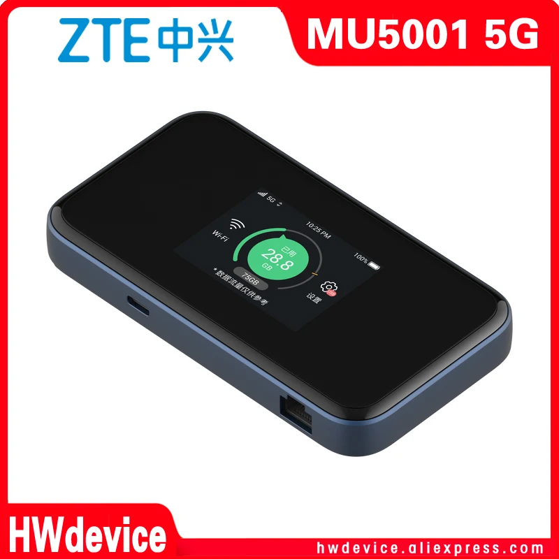 ZTE MU5001 5G N1/N28/N41/N78 4G LTE CAT20 WiFi 6 Hotspot MIFI With RJ45 LAN Port 4500mAh battery