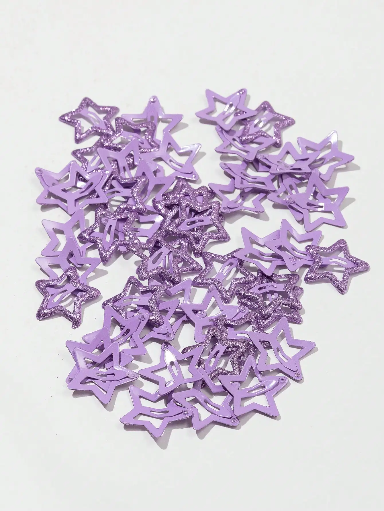 12Pcs/Set Fashion Dopamine Purple Random Color Pentagram Stars Hairpins ...