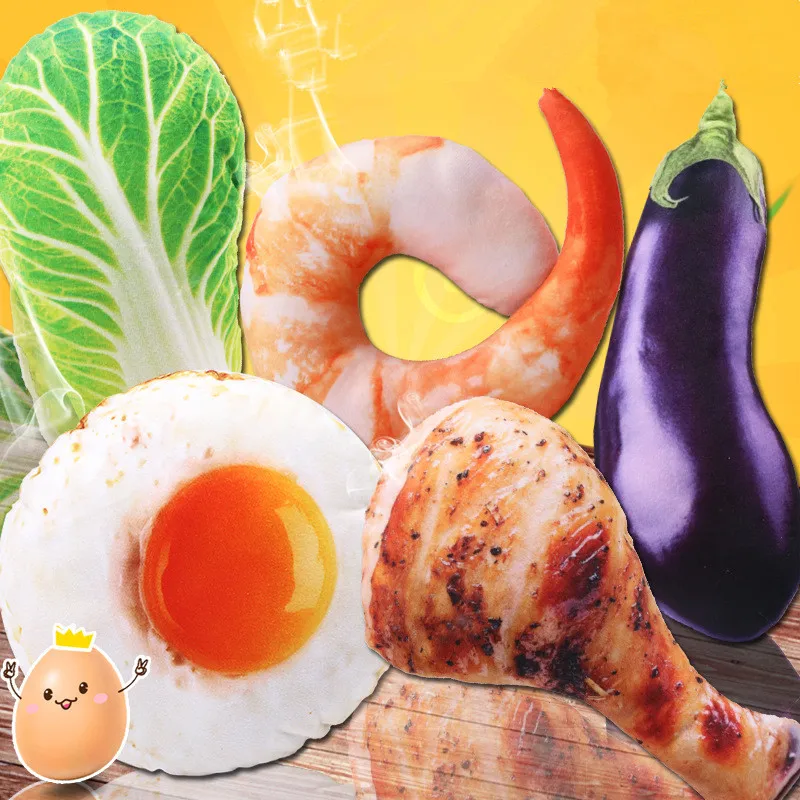 3D Simulation Chicken Leg Fruit Animals Dog Toys Stuffed Squeaking Pet ...