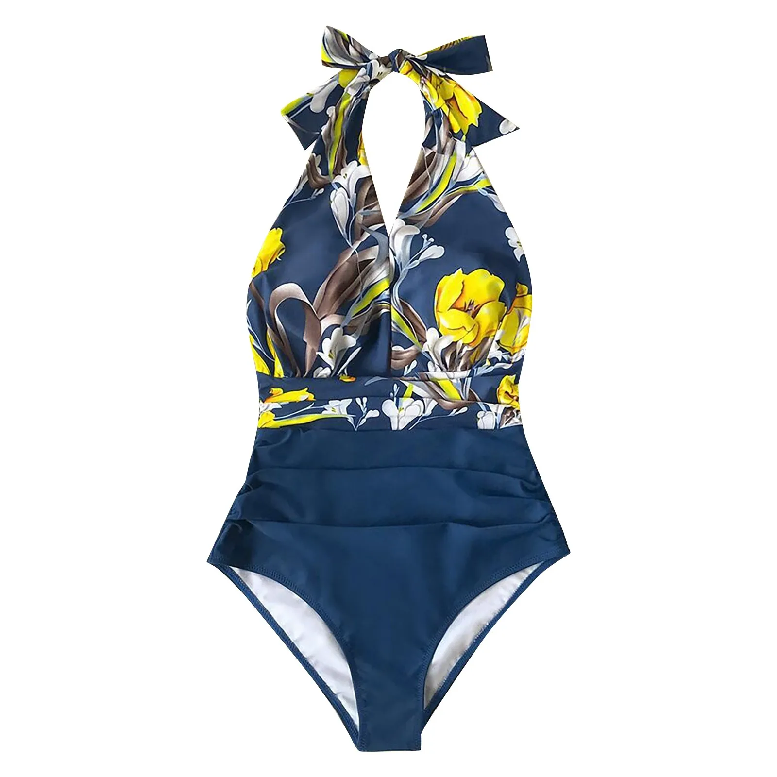 Y2k-One-Piece-Monokini-Swimsuit-Women-Trendy-Flower-Print-Deep-V-Neck ...