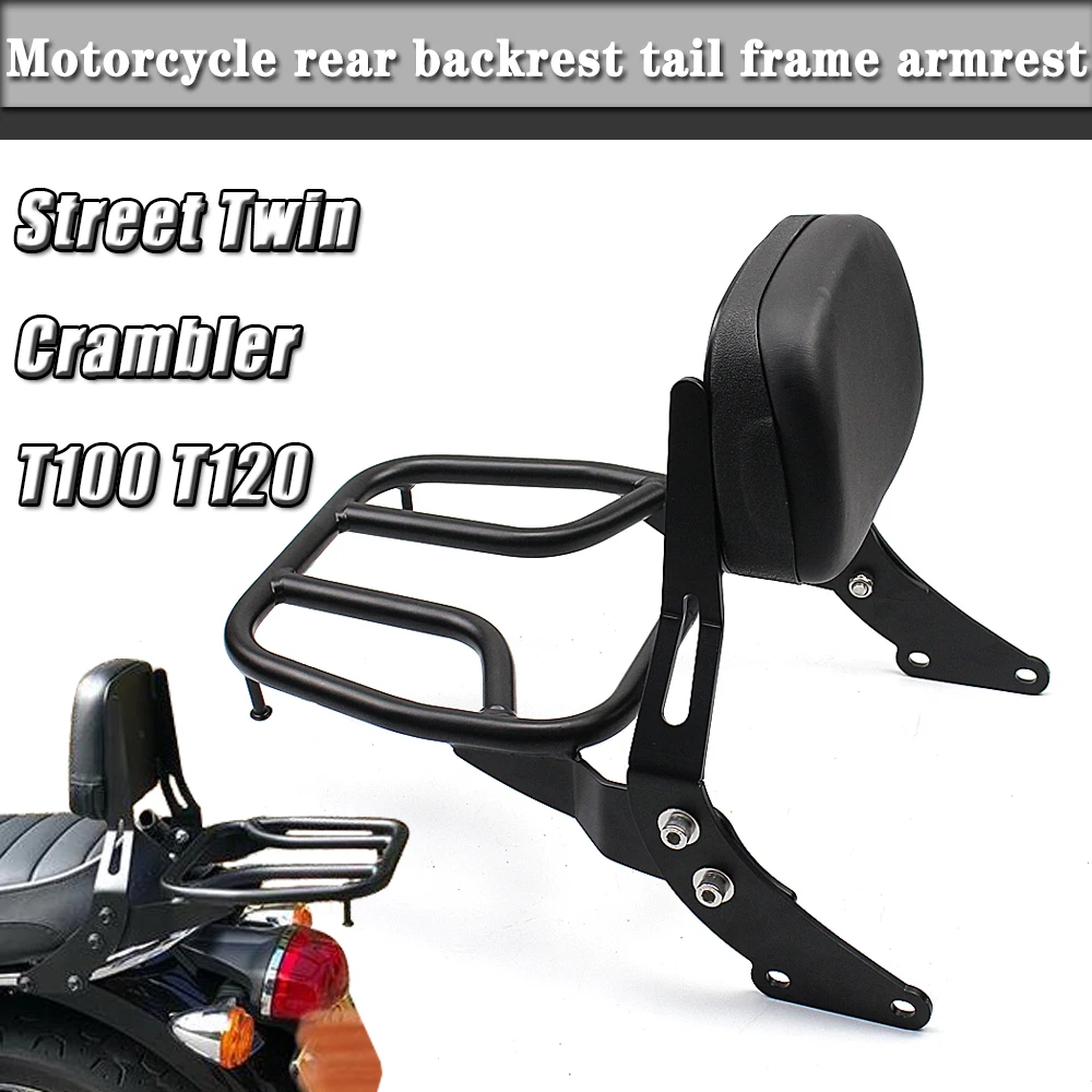 Motorcycle Rear Shelf Cushion Passenger Backrest Luggage Rack For ...