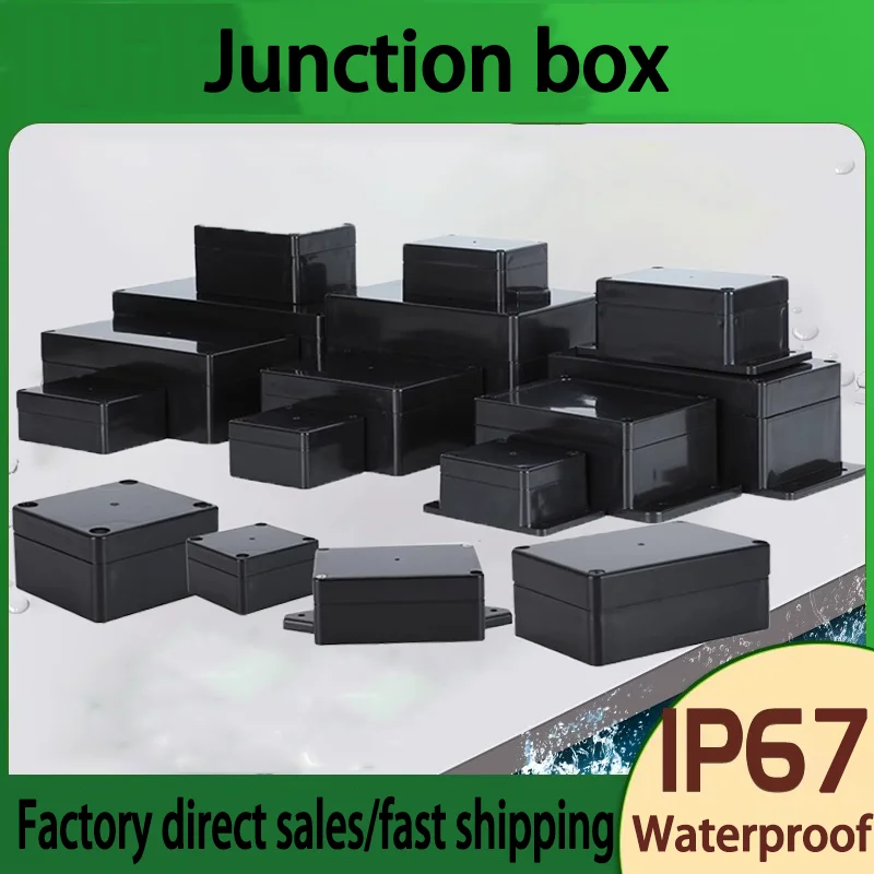 IP67 Waterproof Black Flame Retardant Junction Box ABS Plastic Outdoor ...