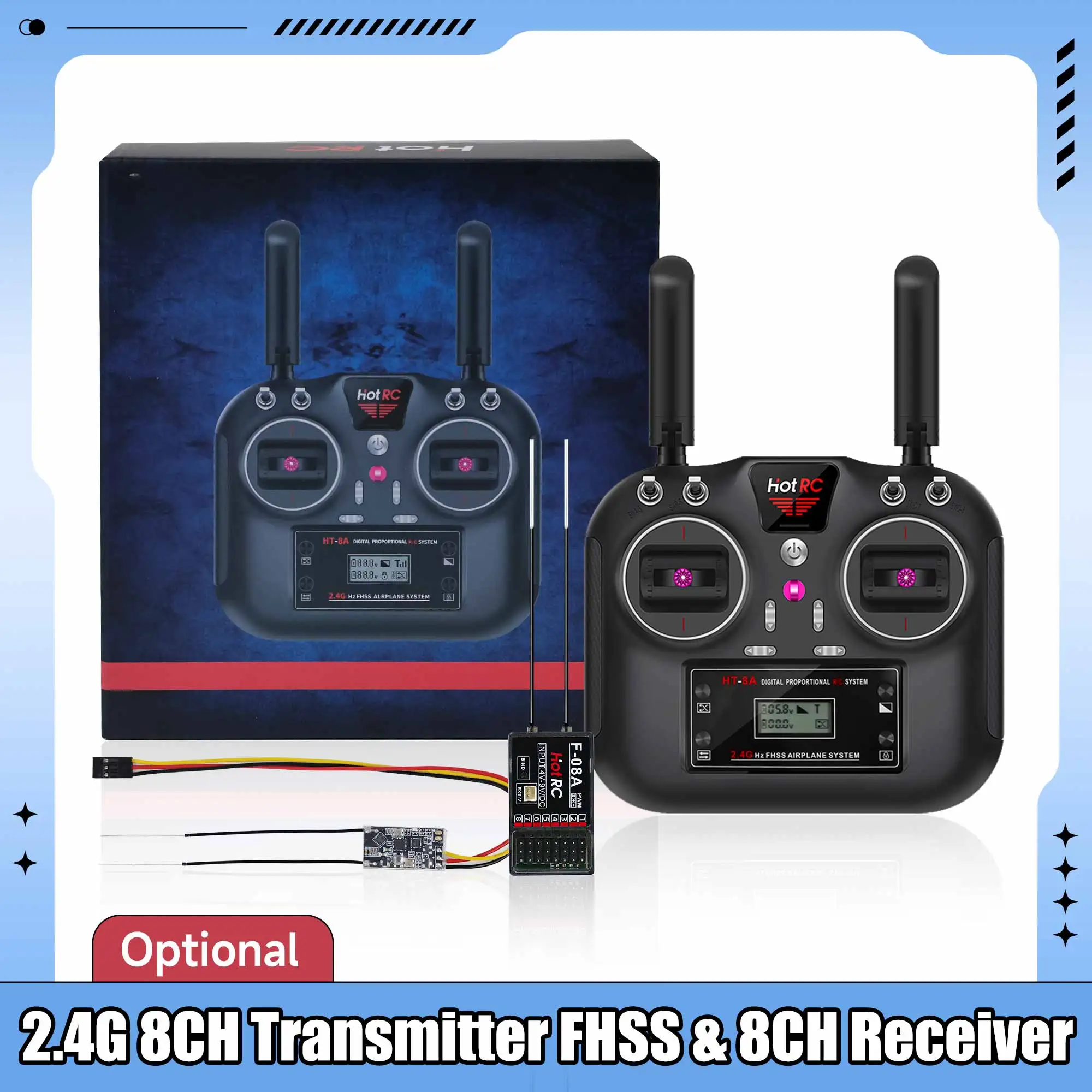 Hot-RC-2-4G-RC-8-Channel-Remote-Control-With-SBUS-Receiver-Storage-Box ...