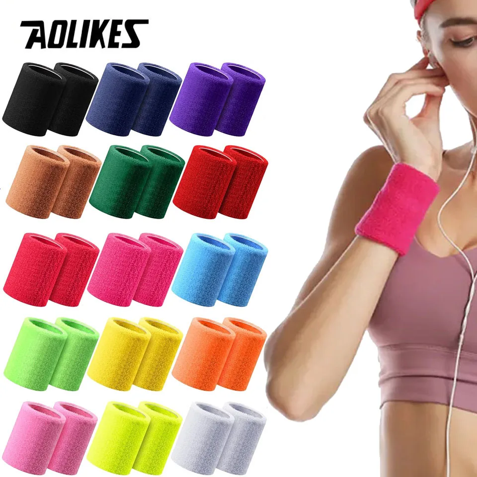 AOLIKES-1-Pair-Sport-Wristbands-Cotton-Sweatband-Wristbands-Wrist ...
