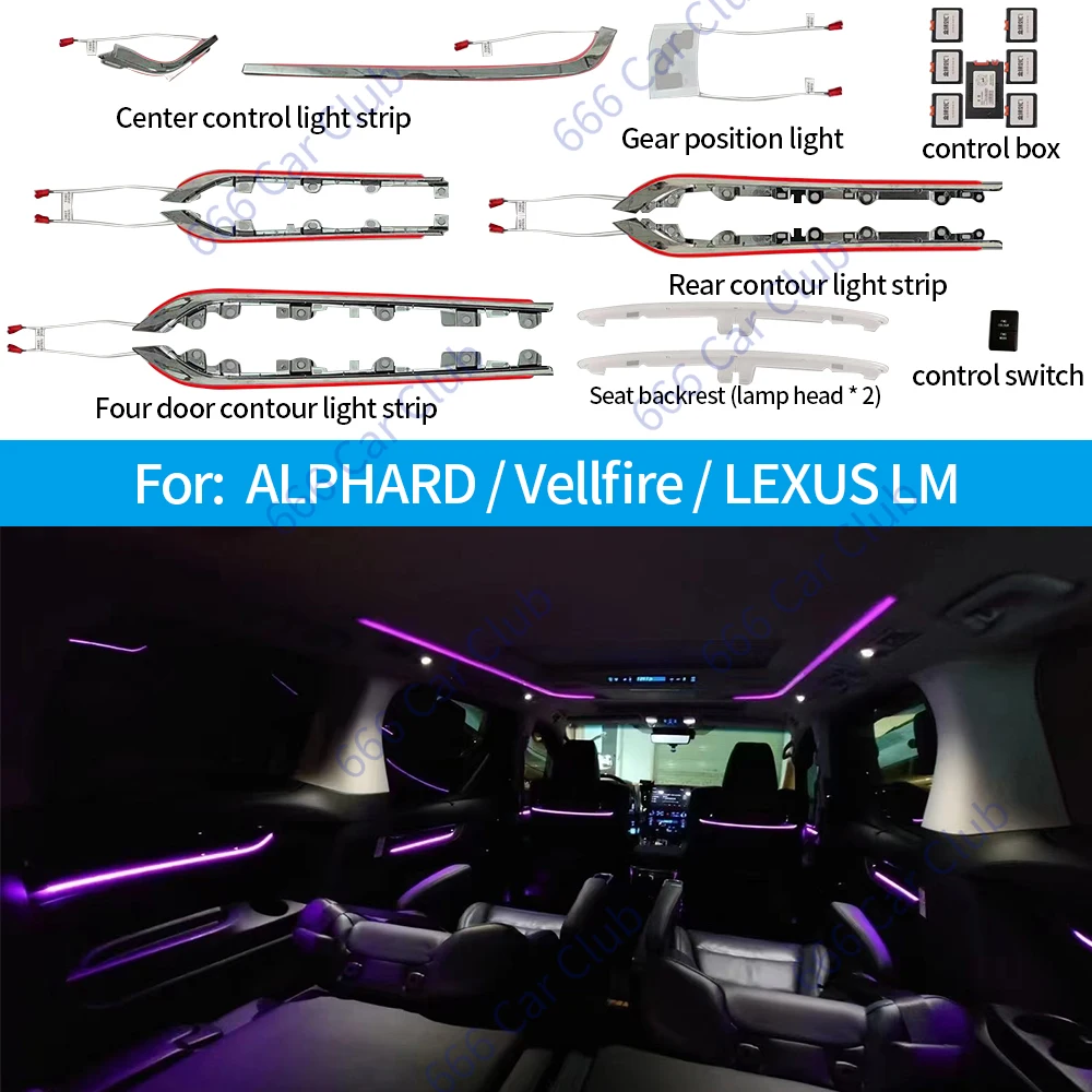 64-Color-Ambient-Light-For-Toyota-Alphard-Vellfire-Lexus-LM-2015-2023 ...