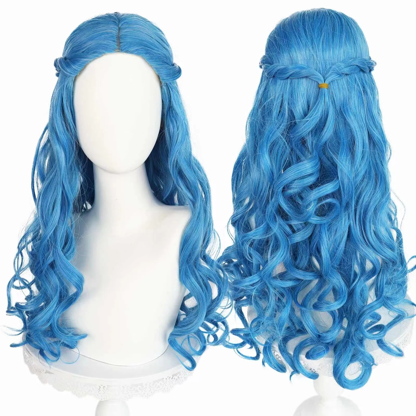 Women Girl Zombie 3 Addison Alien Cosplay Wig Light Blue Long Wavy ...