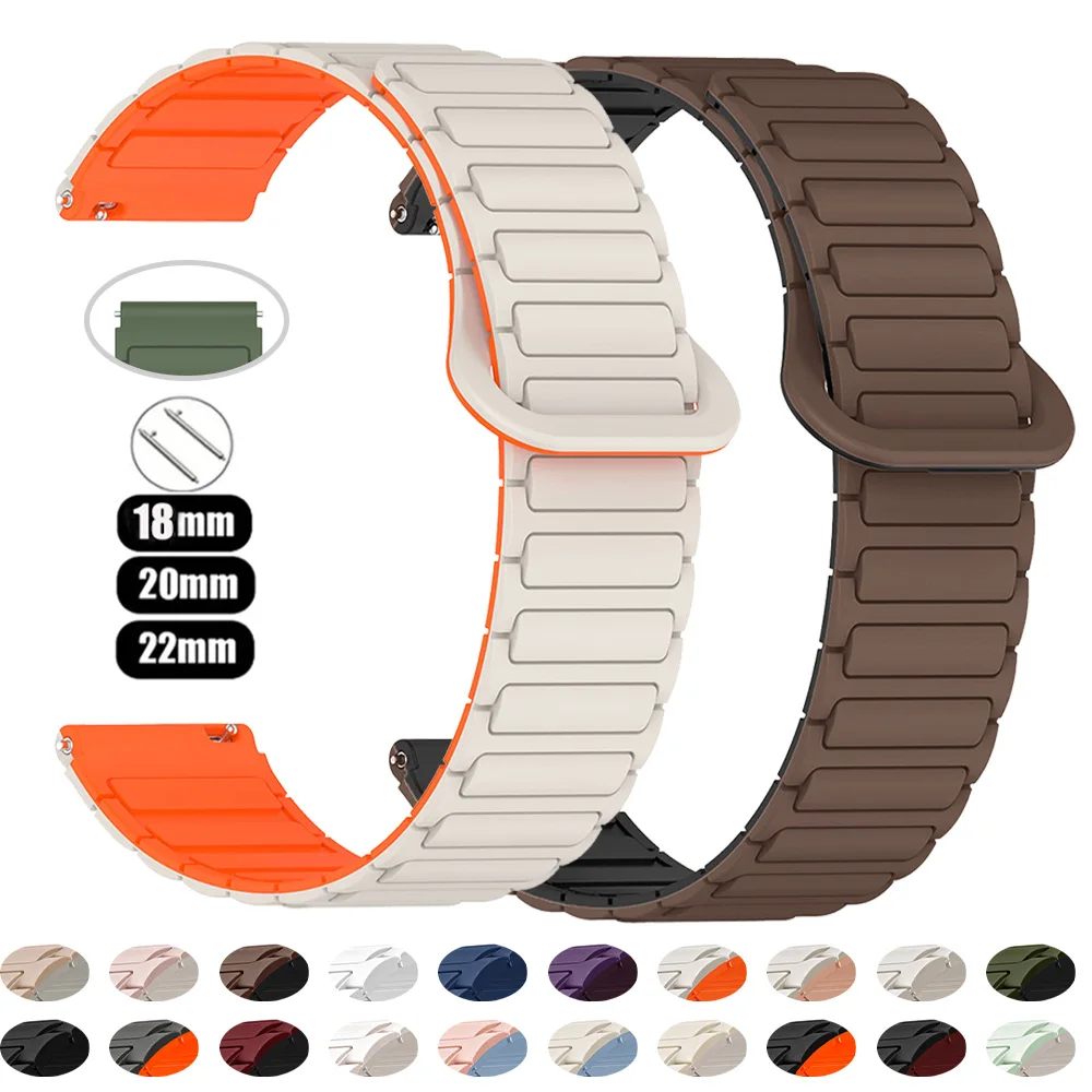 18mm 20mm 22mm Silicone Magnetic Loop strap for Samsung Galaxy watch 7 ...