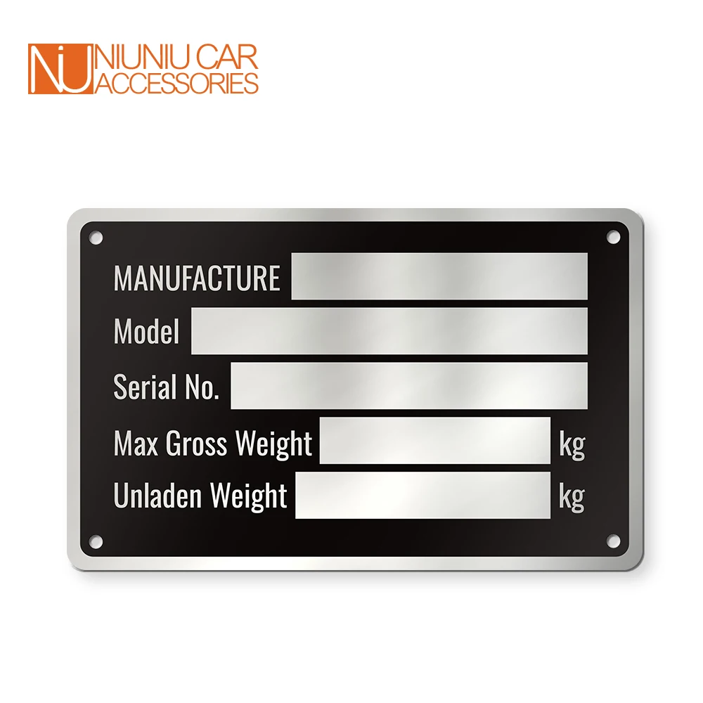 Étiquette d'identification de remorque en aluminium vierge ou gravée ...