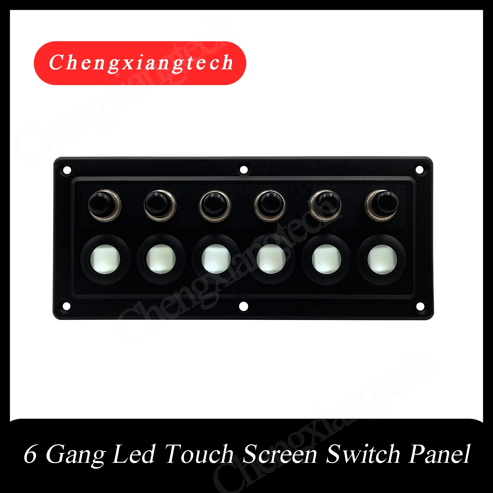 12V/24V 6 Gang Touch Switch Panel Box Blue Led 10A Breakers for Car ...